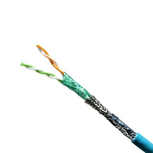 Industrial Ethernet Cable, 24 AWG, Shielded, 4 Conductor, 600V, Teal ...